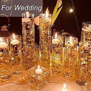 TeaSu Star Strings for Gold Floating Candle Centerpieces for Table Wedding Christmas, 12 Pcs 38 Inch Submersible Vase Filler for Water Centerpiece - Gold