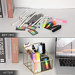 Sumnacon Glass Remote Control Holder, Gorgeous Remote Control Holder Caddy with 3 Compartments,Remote Control Storage Organizer Caddies for Table, Bedroom,Living Room, Hotel and Office