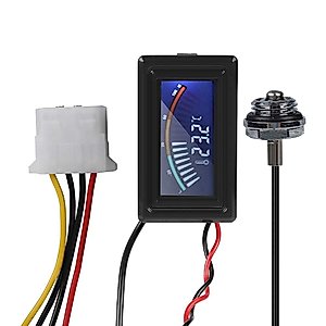 Pointer Display Thermometer with Waterproof Probe, PC G1/4 Thread Water Cooling System Temperature Meter for Computer Laptop