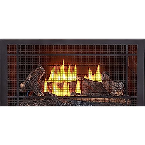 Duluth Forge Dual Fuel Ventless Gas Fireplace System with Mantle, Remote Control, 5 Fire Logs, Use with Natural Gas or Liquid Propane, 26000 BTU, Heats up to 1350 Sq. Ft., Apple Spice
