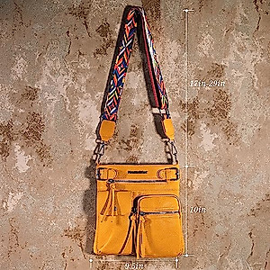 Montana West Crossbody Bag for Women Multi Pocket Leather Shoulder Purses and Handbags Pocketbooks for Travel,MWC-100AYEL