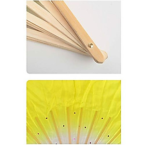 Decorative Folding Fans Red Dance Shoes 1 Foot 2 Silk Fan Dance Silk Fan Yangko Dance Fan Ethnic Dance Practice Fan Gift Hand Fan Fan (Color : Red)