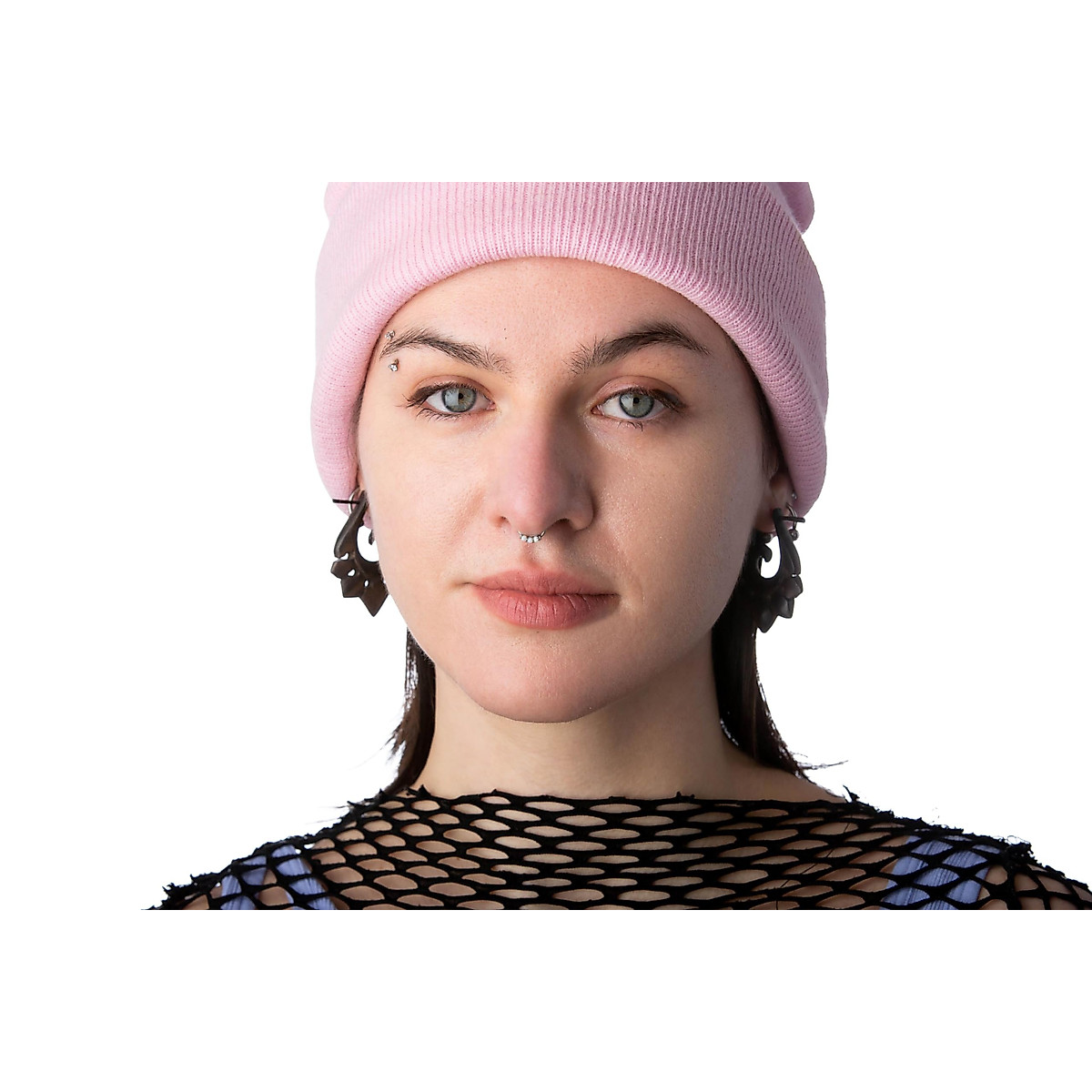 Pierced Owl 18G Stainless Steel Prong Set Synthetic Opals Septum Cartilage Helix Daith Tragus Hinged Segment Ring (White)