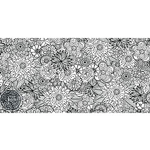 SJPRINTER Giant Coloring Poster for Kids and Adults - Creative Fun for Classrooms, Care Facilities, Schools, Groups and Families (Flowers, 24" x 48)
