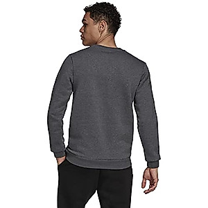 adidas Men's Essentials Fleece 3-Stripes Sweatshirt, Dark Grey Heather/Black, Medium