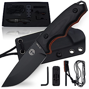 Holtzman's Gorilla Survival 1095 Bushcraft Knife Gift Set and Neck Knife Kit Bundle