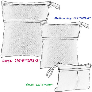 Damero 3pcs Pack Wet Dry Bag for Cloth Diapers Daycare Organizer Bag, Cats