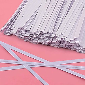 White Paper Twist Ties 100 Pcs 5" Reusable Bread Ties Twisty-ties White Twist Ties Bag Ties Twist Ties for Bags Bread Wire Ties Reusable Twist Tie for Party Cello Candy Bread Coffee Bags Cake Pops