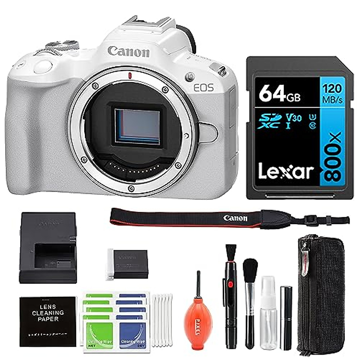 Canon EOS R50 Mirrorless Vlogging Camera (White) with Advanced Accessory and Travel Bundle | 5812C002 | Canon eos r50