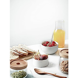 DOWAN 10 Ounces Porcelain Bowls Set, 6 Packs, Small Bowls, Ceramic White Bowls for Kitchen, Dessert Bowls for Ice Cream, Small Serving Bowls for Dipping, Rice, Prep, Side Dishes,Cereal,Microwave Safe