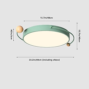 Green Simple and Atmospheric Round Ceiling Lamp Creative And Warm Log Decorative Hanging Lamp Boys Girls Bedroom Study Room Dining Room Kindergarten Flush Mount Ceiling Light Fixture ( Color : White l