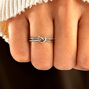 Story Jewellery Mothers Day Gifts from Daughter, The Mother&Daughter Bond is a Knot Tied by Angel's Hands Ring, Mother Daughter Ring, Ring for Mom from Daughter, 925 Sterling Silver Heart Bond Ring08
