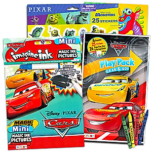 Disney Cars Imagine Ink Coloring Book Set for Toddlers Kids - Bundle Includes Mess Free Coloring Book with Magic Invisible Ink Pen (No Mess Art)