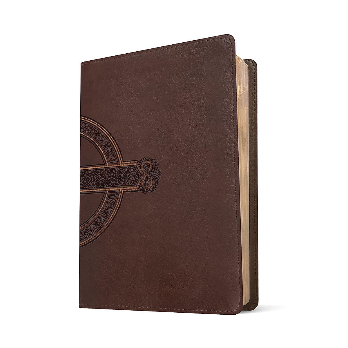 NLT Compact Giant Print Bible, Filament Enabled (LeatherLike, Mahogany Celtic Cross, Red Letter)