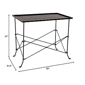 Creative Co-op HD6145 Rectangle Metal Accent Table, 27", Bronze