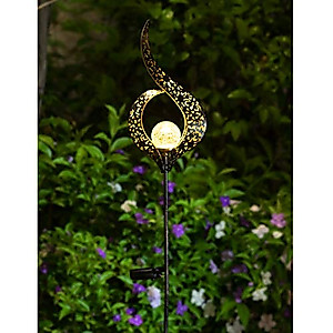 HOMEIMPRO Outdoor Solar Lights Garden Crackle Glass Globe Stake Lights,Waterproof LED Lights for Garden,Lawn,Patio or Courtyard