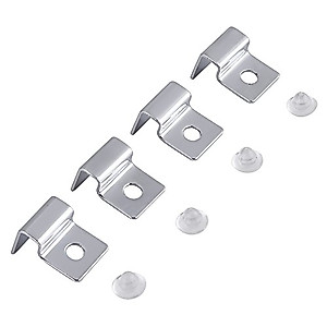 4 Size 4Pcs Stainless Steel Aquarium Fish Tank Glass Cover Support, Stainless Steel Fish Tank Cover Holder Anti-Slip Fish Tank Holders Aquarium Accessories Universal Lid Clips(6mm)