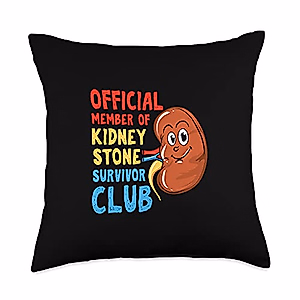 Successful Kidney Stone Removal Funny Kidney Stone Survivor Design Throw Pillow, 18x18, Multicolor