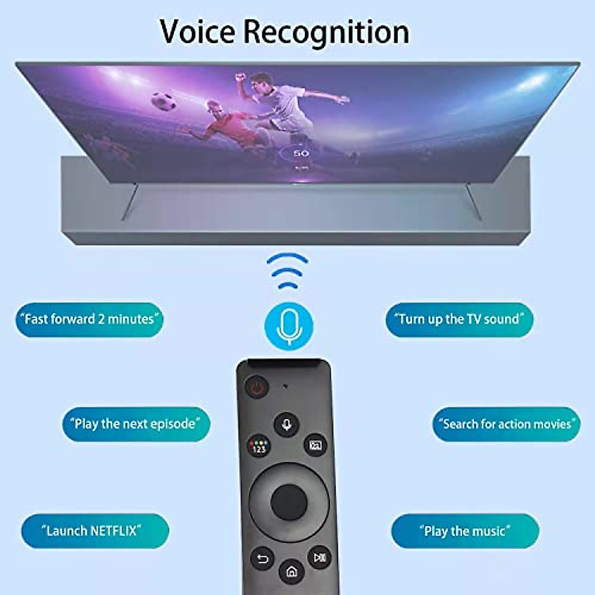 New BN59-01298G BN59-01298H Voice Remote Control Compatible with Samsung QLED TV Q6 Q7 Q8 Series Replacement Controller with Batteries
