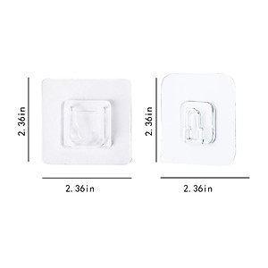 Clear Double-Sided Adhesive Wall Hooks - 10-Piece Mounted Door Hanger Kit - No Drill Sticker Hangers with Suction Cup for Bathroom, Kitchen