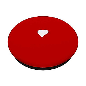 Cute Hand Drawn White Heart - Red Minimalist Love symbol PopSockets PopGrip: Swappable Grip for Phones & Tablets