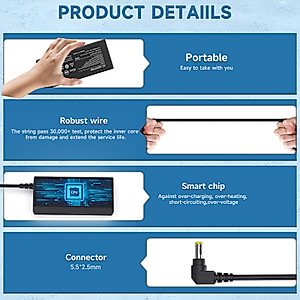 Charger for Harman Kardon Onyx Studio 7 6 5 4 3 2 1 Wireless Bluetooth Speaker, 19V AC/DC Adapter for HKOS7BLKAM HKOS6BLKAM HKOS5BLKAM ONYXSTUDIO3R