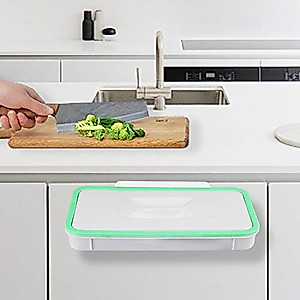 Trash Bag Holder with lid for Kitchen Cupboard, Kitchen Plastic Bag Trash Bin with Cover Garbage Bags Storage Rack RV Garbage Bag Hanger, Space Saving Garbage Hook, Kitchen Organize