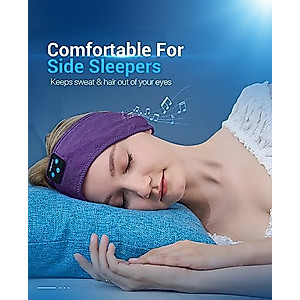 Voerou Sleep Headphones Bluetooth Headband - Adjustable Wireless Sports Sleeping Headphones with Upgraded Battery, Tech Gifts for Men Women Side Sleepers Office Nap, Travel, Yoga, Workout, Meditation