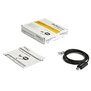 StarTech.com 6 ft (1.8 m) Cisco USB Console Cable - USB to RJ45 Rollover Cable - 460Kbps - Windows, Mac and Linux Compatible - M/M (ICUSBROLLOVR),Black