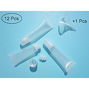 12Pcs 8ml Clear Empty Tubes Refillable Containers for DIY Lip Gloss Balm & Travel Toiletries