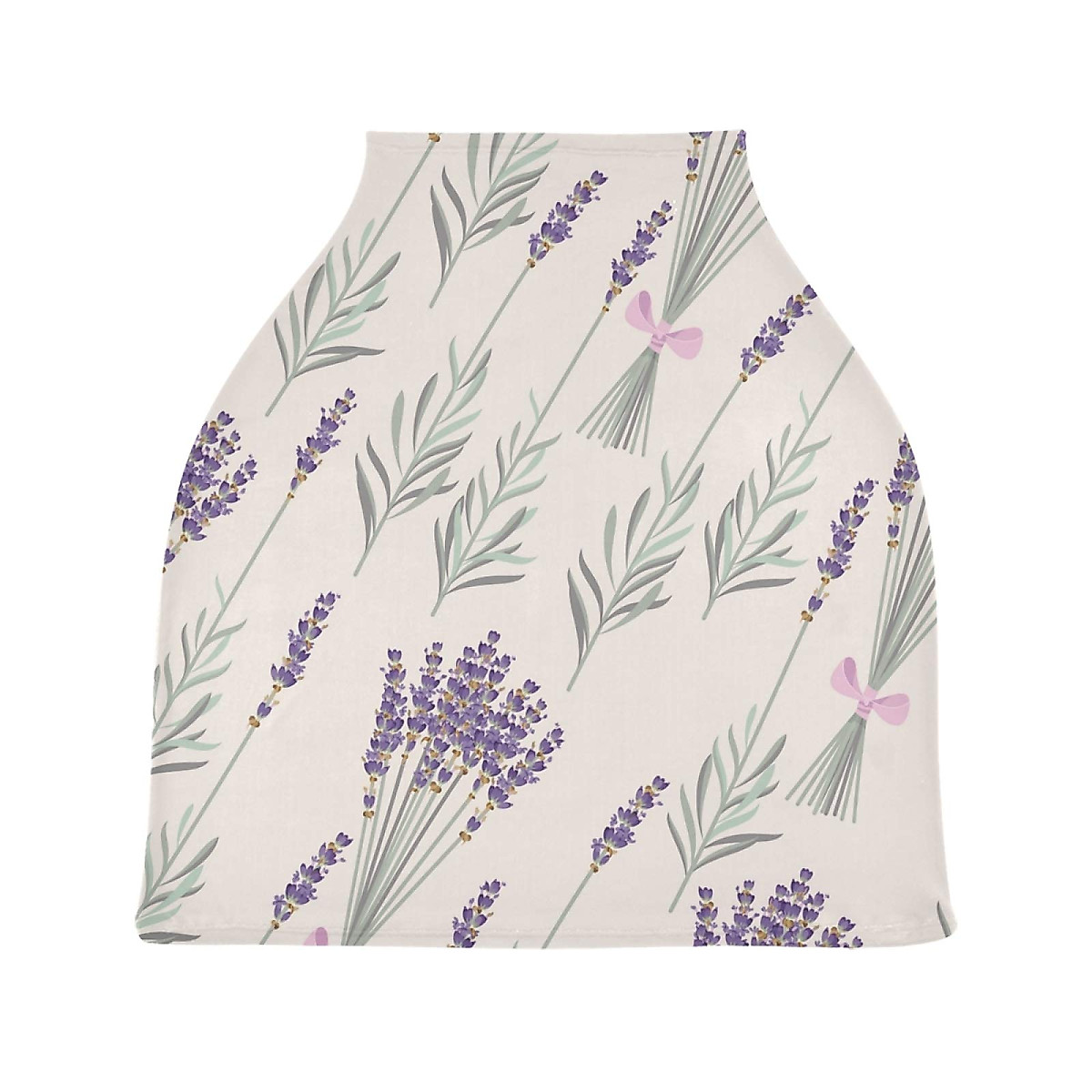 Blueangle Fresh Lavender Baby Car Seat Cover Canopy Stretchy Soft Nursing Breastfeeding Cover Multi-Use Breathable Stroller Cover