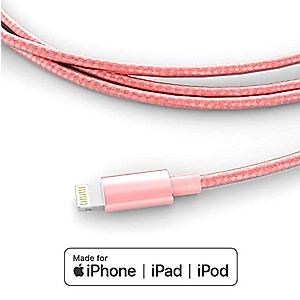 MFi-Certified Lightning Cable iPhone Charger - Compatible with iPhone Xs MAX XR X 8 8 Plus 7 7 Plus 6s 6s Plus 6 6 Plus and More (6FT Rose)