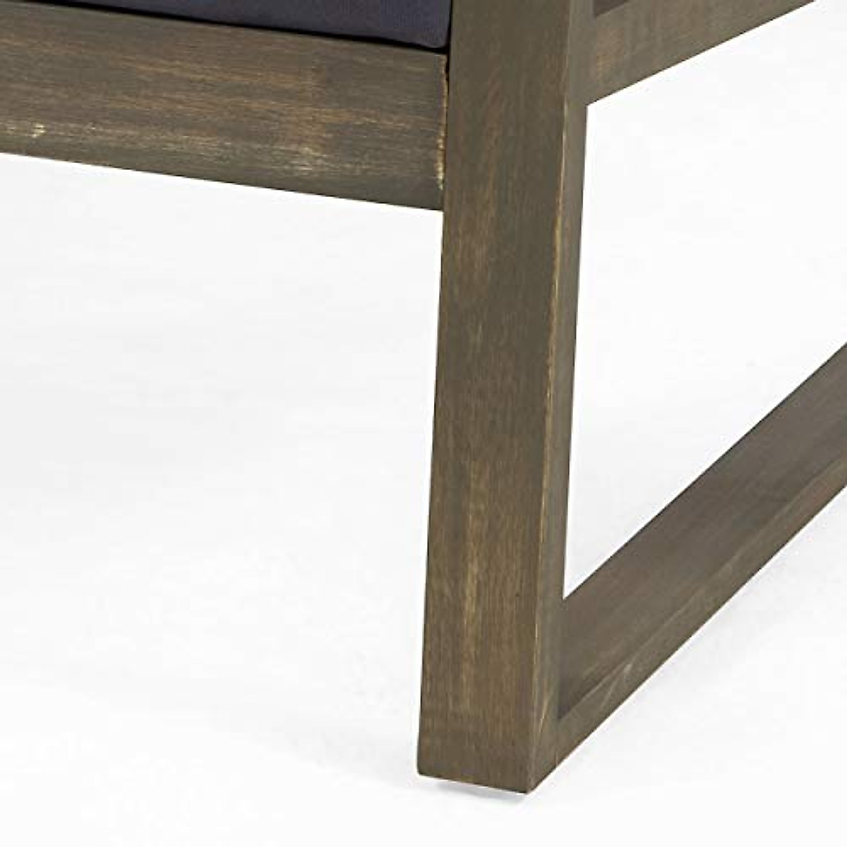 Christopher Knight Home Adrian Outdoor Acacia Wood Club Chairs with Water Resistant Cushions, Gray and Dark Gray