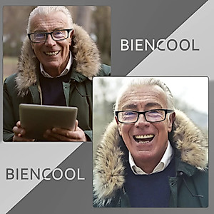 BIENCOOL 6 Pack Reading Glasses Traditional Frames for Men and Women Readers with Spring Loaded Hinges (6 Pack Black, 2.00, multiplier_x)