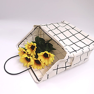 River-CJ 2 Pcs Wall Hanging Storage Bag, Cotton and Linen Waterproof Closet Storage Bag, Over The Door Hanging Storage Organizer, for Bedroom, Bathroom, Hallway, Entryway (Off White)