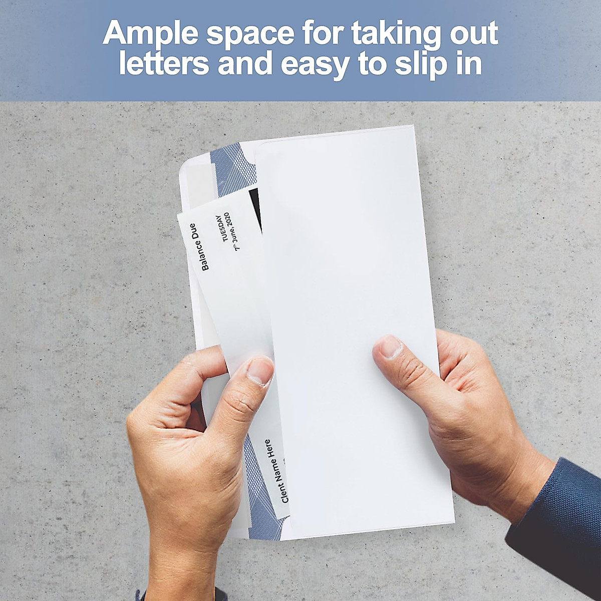 500 #10 Double Window Security Envelopes, PANDRI NO.10 Self-Seal Window Envelopes Designed for Invoices and QuickBooks, Business Statements & Documents - Number 10 Size 4 1/8 Inch X 9 1/2 Inch- 24 LB