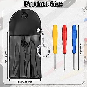 12 Pcs Small Screwdriver Set Keychain Each Set Includes 3 Mini Slotted Screwdrivers Red Blue Yellow in a Portable Pouch with Snap Toys Repair Kit Cool Gadgets Tool for Boys and Men