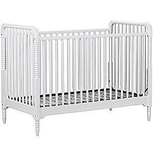 Little Seeds Rowan Valley Linden Wooden Baby Crib with Spindle Work in White