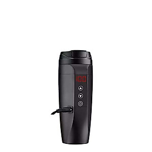 Smart Travel Car Heated Mug Portable Electric Cup 12/24V Stainless Steel Tumbler Anti-Spill lid Leakproof LCD Display Temp Control Thermos Keep Coffee Milk Tea Warm Safe for use Easily Washing