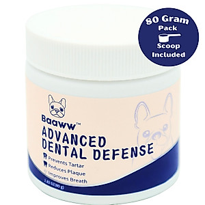 Baaww Dog Dental Powder - Dog Teeth Cleaning Made Easy – Plaque & Bad Breath - Formulated for All Dogs 2.82OZ 80 Gram Pack