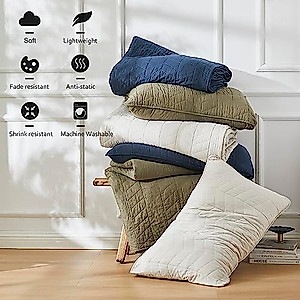 Beige 100% Cotton Quilt California Cal King Size Bedding Sets with Pillow Shams, White Oversized Lightweight Soft Bedspread Coverlet, Tan Cream Bed Cover for All Season, 3 Pieces, 118x106 inches