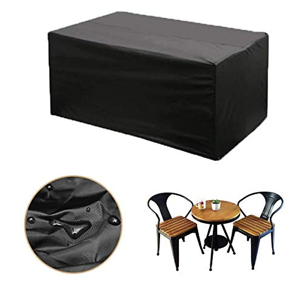 dDanke Black Patio Garden Furniture Cover Waterproof UV Outdoor Rain Snow for Table Chair Sofa Protection 48.4x48.4x29 Inch
