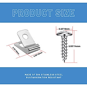 30 Pcs Wire Fence Clamps Agricultural Fencing Mounting Clips with 30 Pcs Stainless Steel Screws Wire Clips Cord Clamp for Mount 12-16 Gauge Welded Wire to Vinyl,Wood or Metal Fence(30)