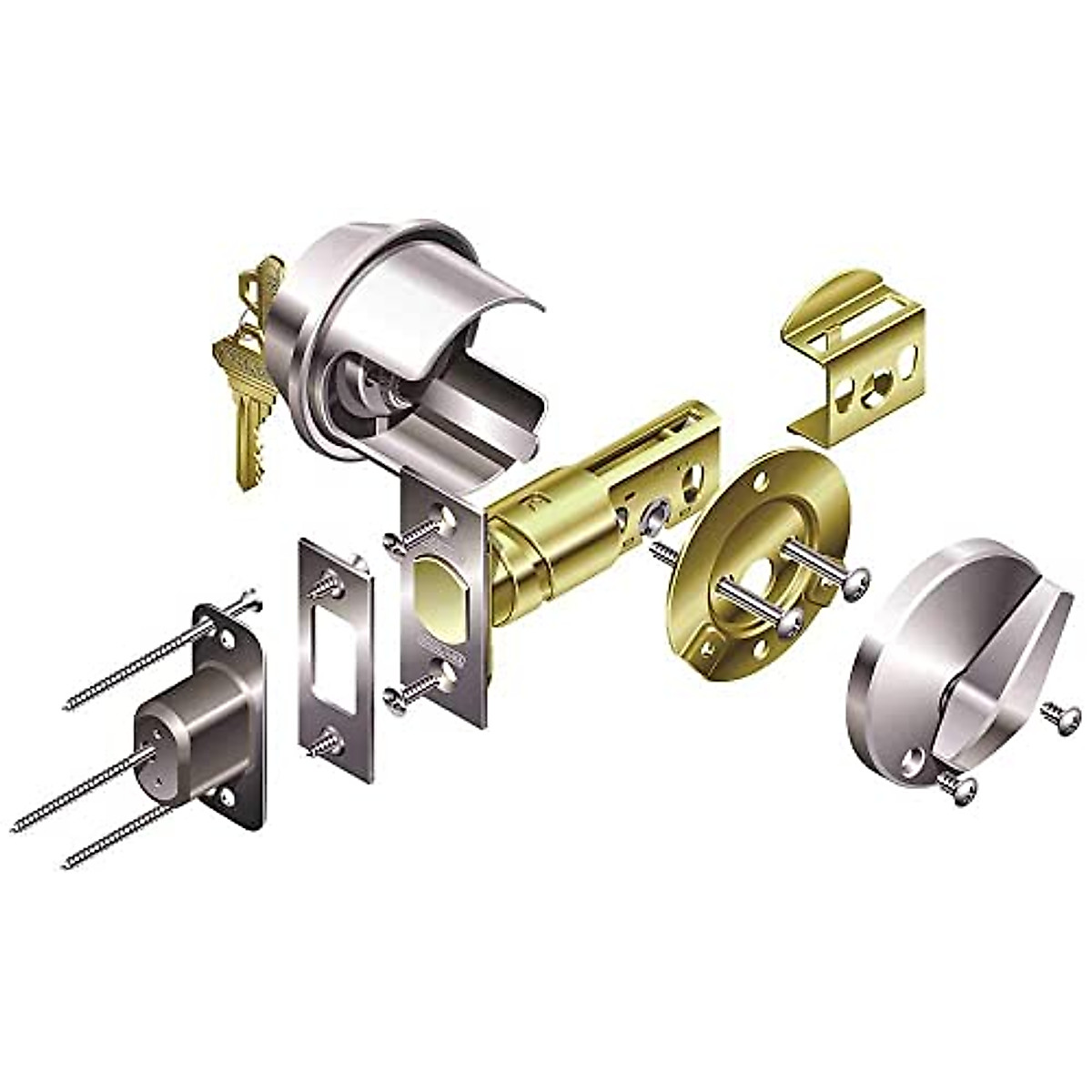 Schlage Commercial B560P626 Grade 2 Single Cylinder Deadbolt with C Keyway with 12287 Latch and 10094 Strike Satin Chrome Finish, Model Number: B560P 626 KA4C 12-287 10-094