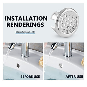 Qjaiune 3 Pack Bathroom Sink Overflow Trim Ring, Electroplating Chrome Overflow Drain Cover Round Basin Cover, Vanity Sink Overflow Cap Small Sink Insert, Plastic Mesh Hole Trim Ring for Kitchen