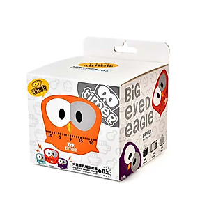 Cartoon Big Eyed Eagle Machinery Timer 60 Minutes Mechanical Kitchen Cooking Timers Clock Loud Alarm Counters Manual Timer Kitchen Utensil (Purple)