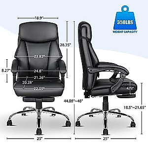 jamege Kneading Massage Executive Office Chair, 3D Back Massage Heated Office Chair, Heating Massage Office Chair with Reclining Backrest, Footrest & Height Adjustment