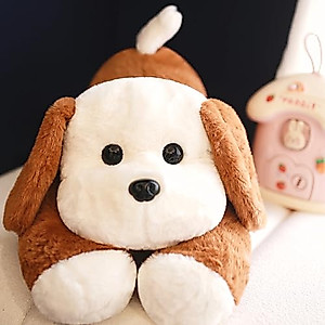 uoozii 24" | 5 Pounds Caramel Dog Weighted Stuffed Animals with Unscented Microwavable Heating Pad, Cute Coolable Heatable Weighted Plush Warm Gift for Kids & Adults
