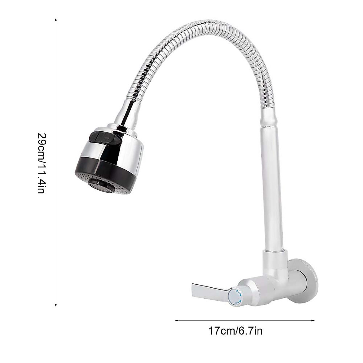 Cold Water Sink Faucet - Wall Mounted Faucet, Single Cold Water Faucet,360 Rotatable Sink Faucet Kitchen Sink Faucet Neck Laundry Room Garden Outdoor Faucets Tap