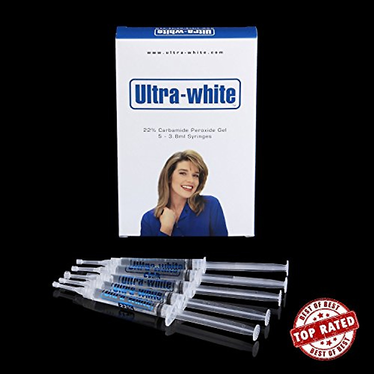 Ultra White 22% Teeth Whitening Gel Large 5 Tubes 3.8 ml of Gel use for Beautiful White Smile